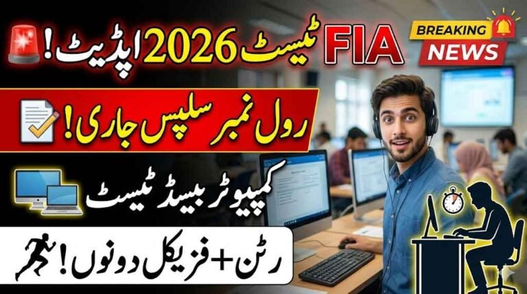 FIA Roll No Slip 2026 Physical and Written Test Schedule